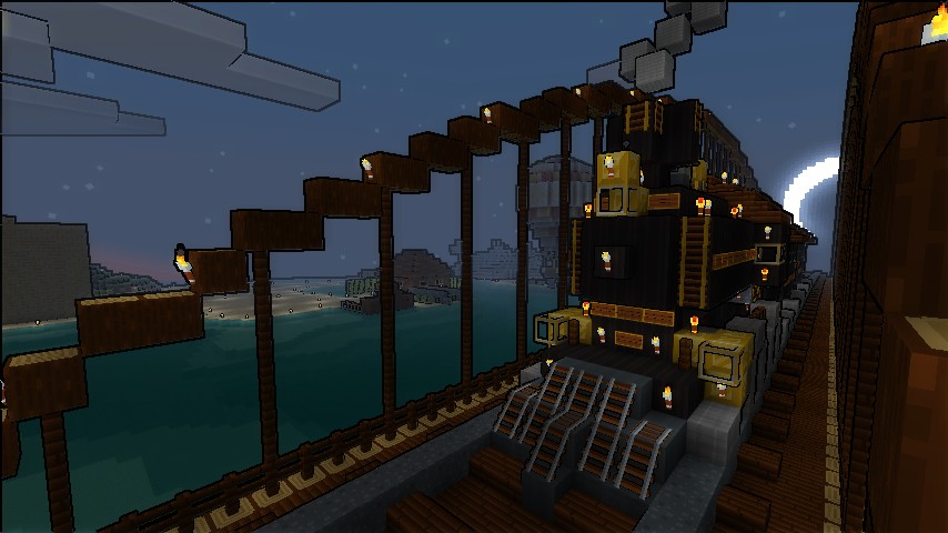 Train on a Bridge and Train Station Minecraft Map