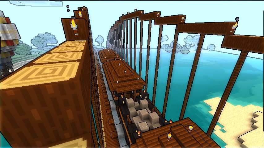 Train on a Bridge and Train Station Minecraft Map
