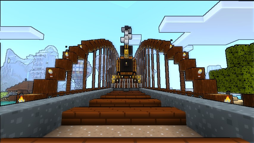 Train on a Bridge and Train Station Minecraft Map
