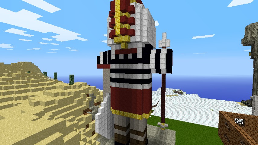 Roman statue with a spear and shield Minecraft Map