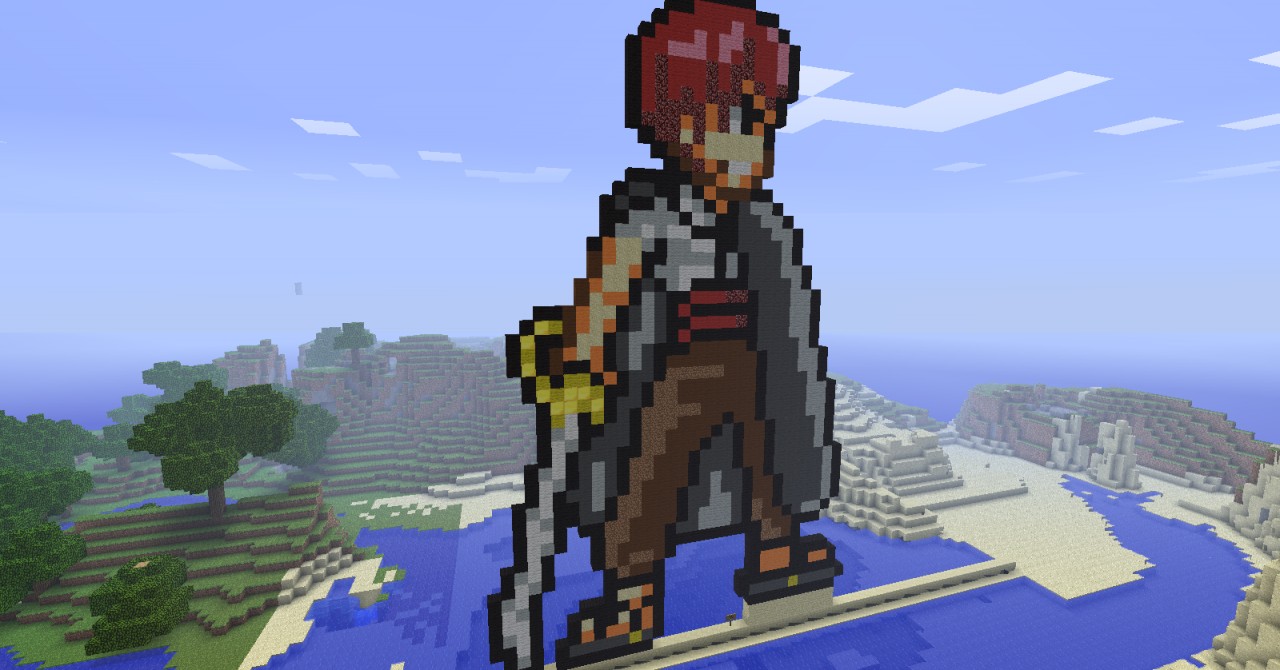 Shank 's The Red Pixel Art Minecraft Map