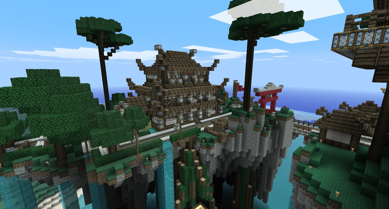 floating island town Minecraft Map