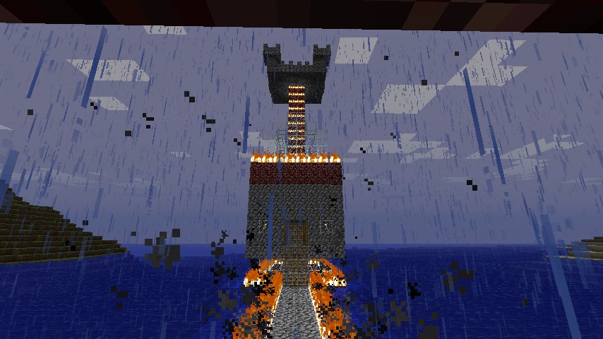Flaming tower and defence station Minecraft Map