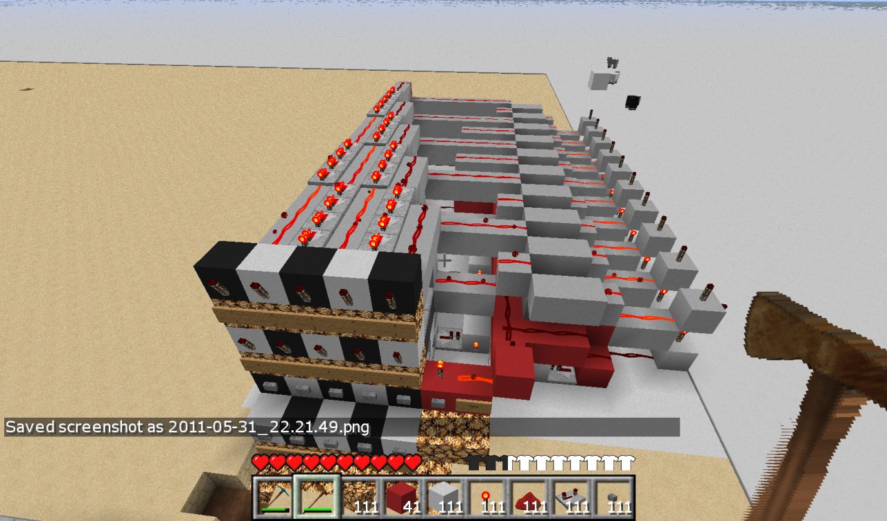 0-9 keybord to memory bank with input display and reset Minecraft Map