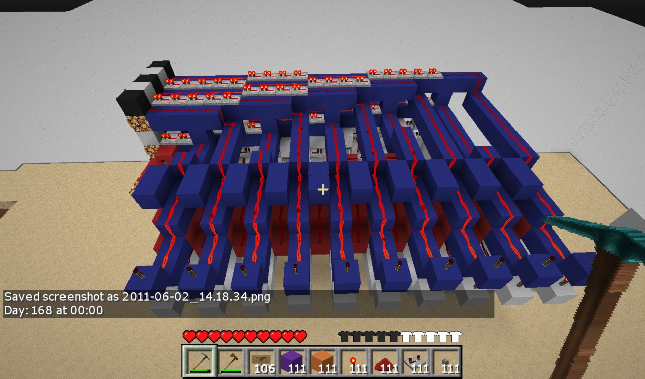 0-9 keybord to memory bank with input display and reset Minecraft Map