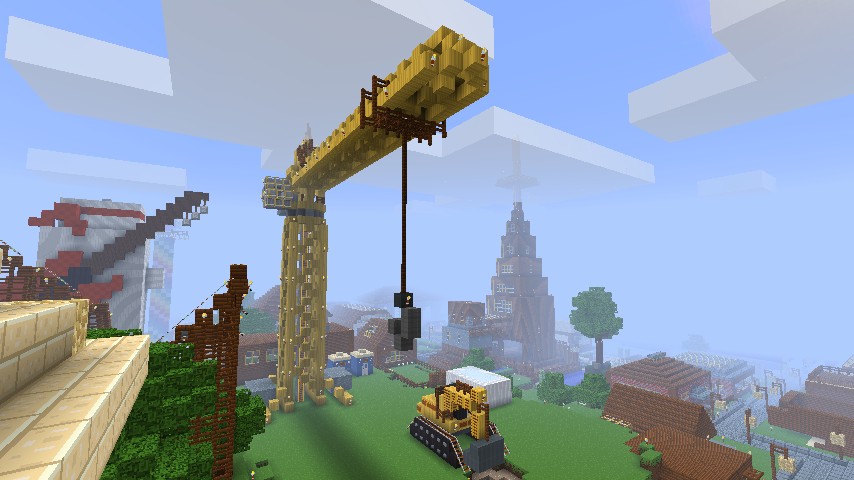 Construction Crane and Digger Minecraft Map