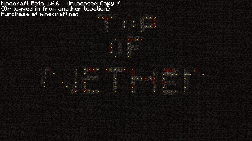 Letters In Top of Nether Minecraft Map