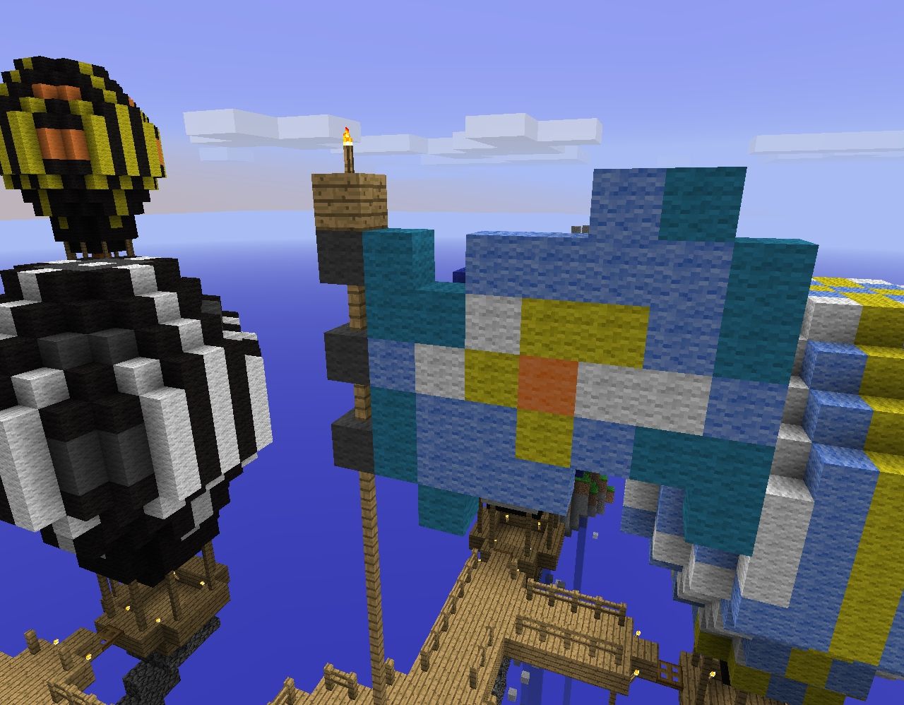 Islands in sky. Flying city. Minecraft Map