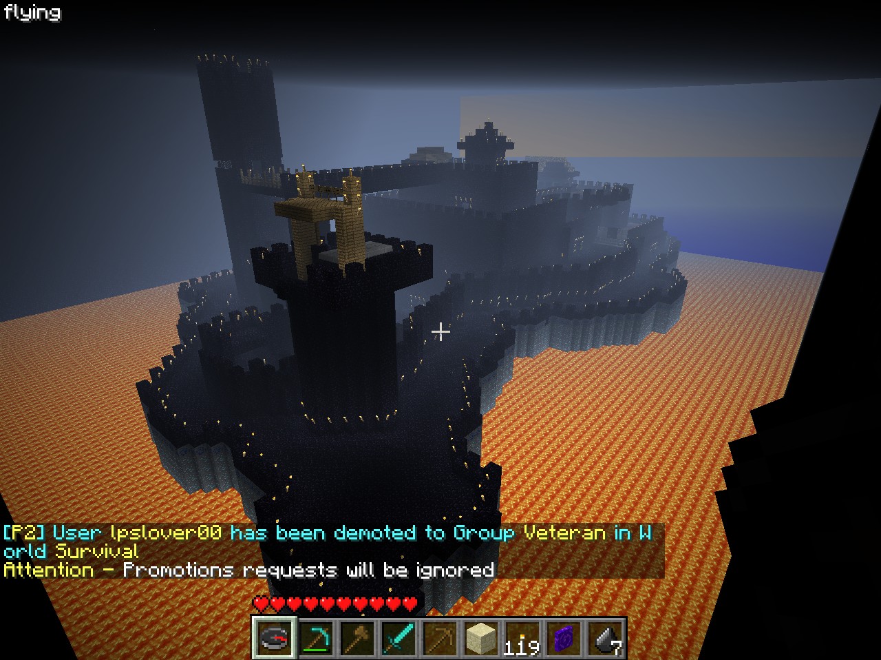 lava cavern castle Minecraft Map