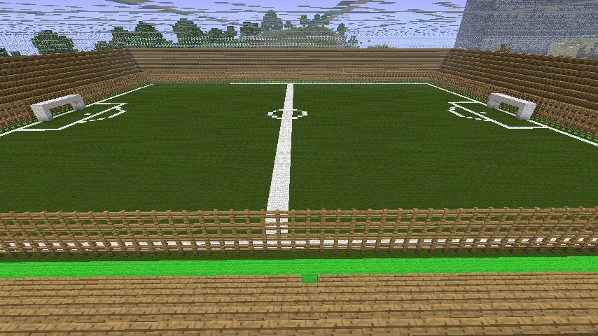 soccer field and walled city Minecraft Map