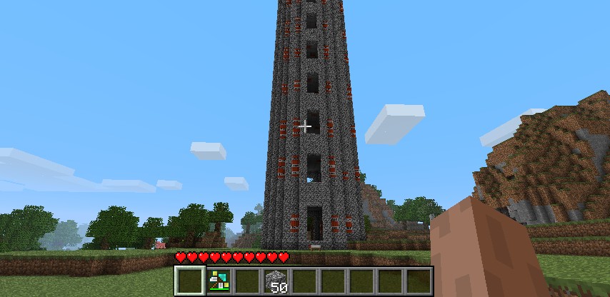 the destruction of a zombie tower Minecraft Map