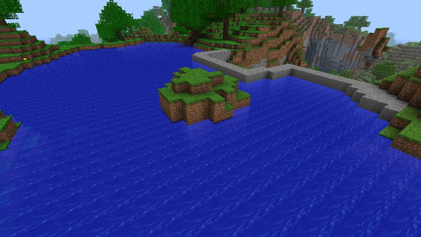 Dam !!! with small island in middle and with SECRET !!! Minecraft Map