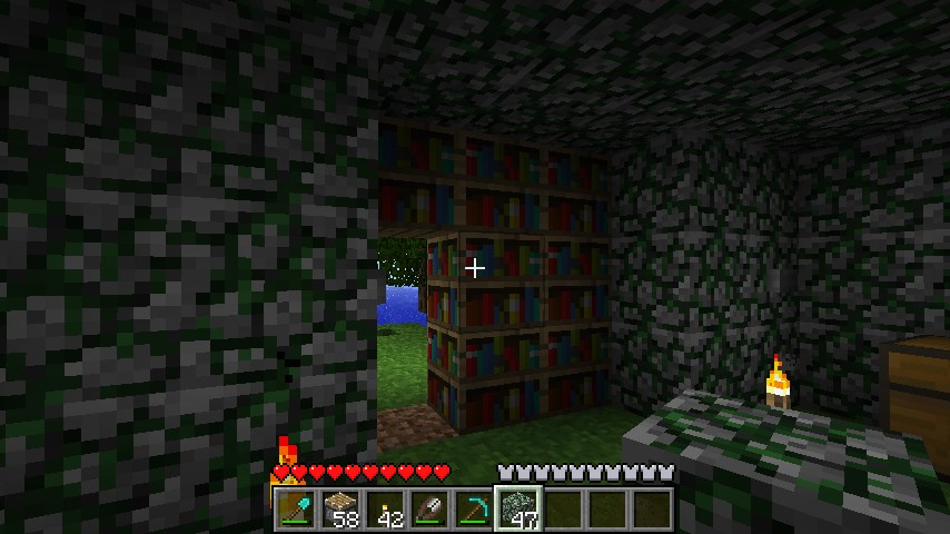 House With Sliding Bookcase Door Minecraft Map