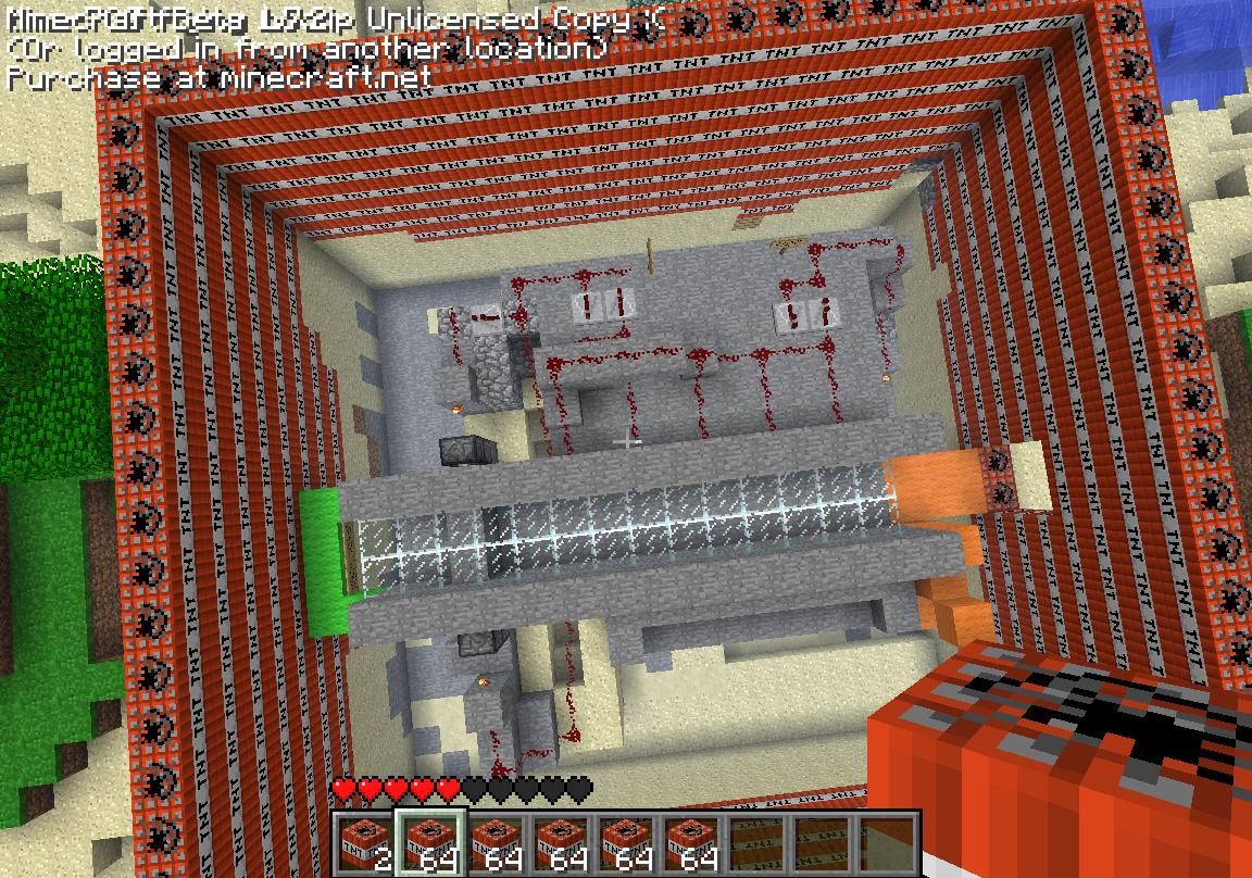 Piston door&lava trap!! Chose correct button or BURN !! Minecraft Map