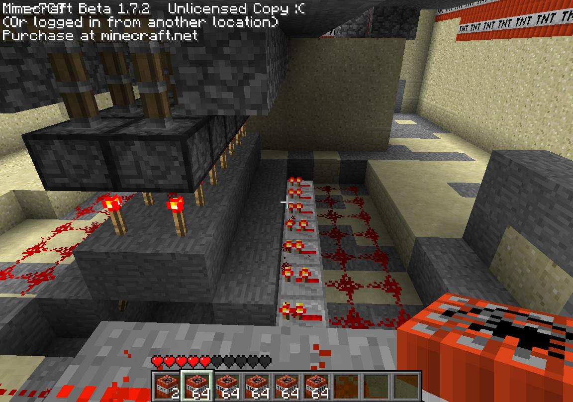 Piston door&lava trap!! Chose correct button or BURN !! Minecraft Map