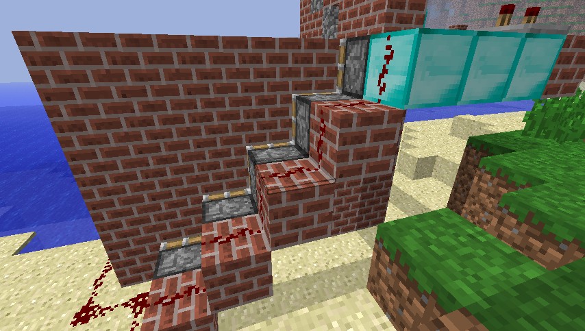 Minecraft: Piston Operated Stairs Minecraft Map
