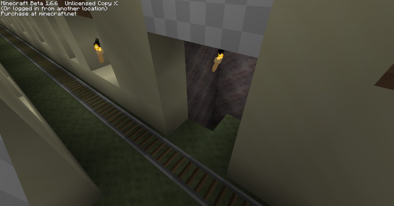 Long Dirt Bridge with Minecart tracks Minecraft Map