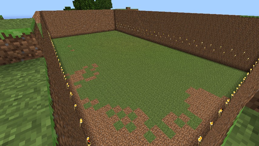 Empty 31x55 Box made of dirt. Minecraft Map