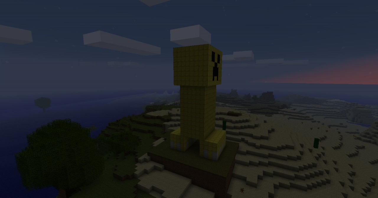 Huge Creeper Statue Minecraft Project