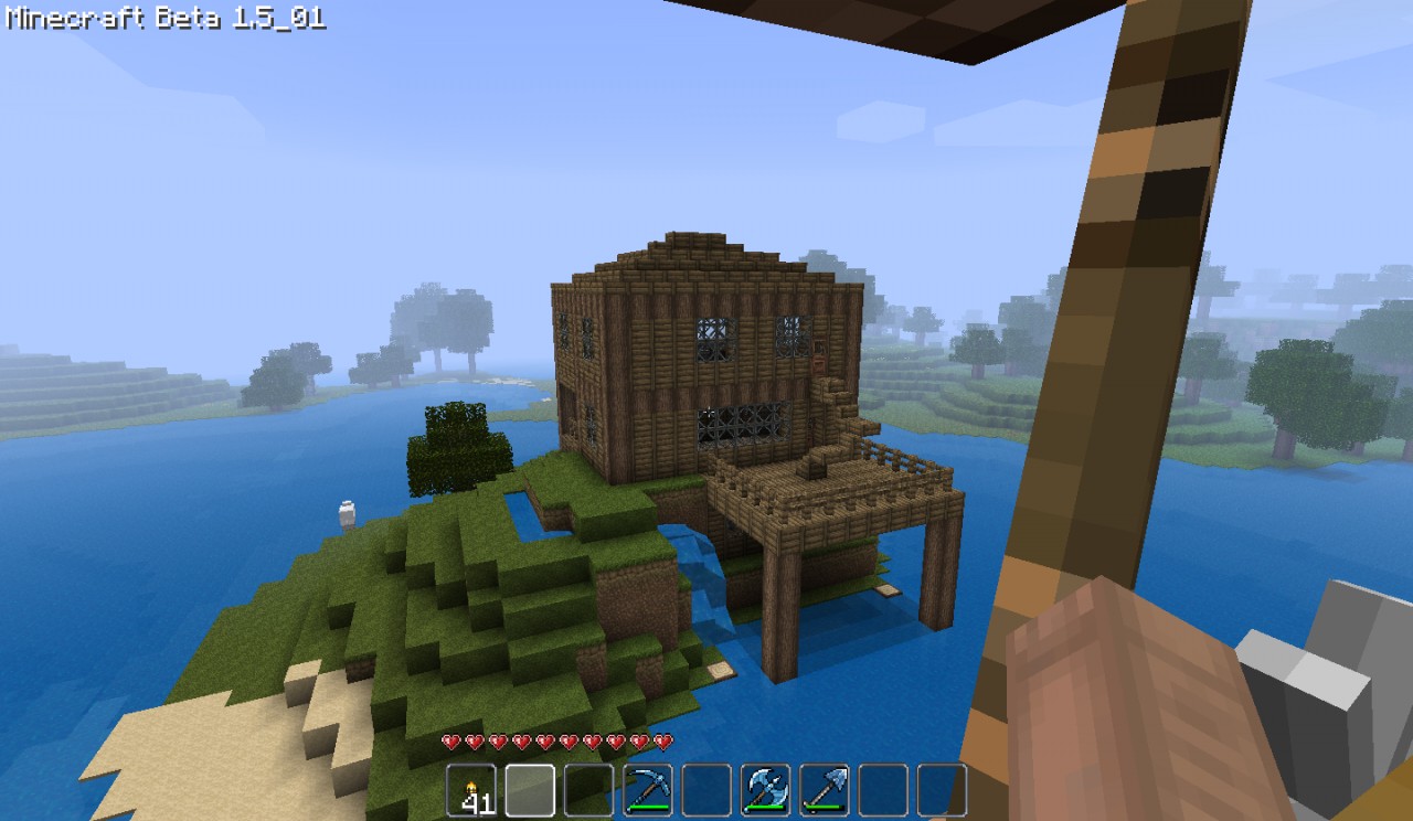 Big Log House on an Island Minecraft Map