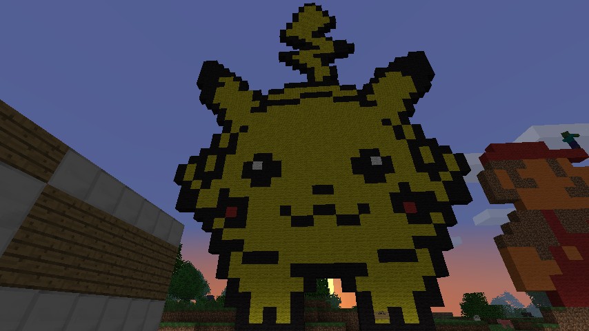 Pikachu made out of wool Minecraft Map