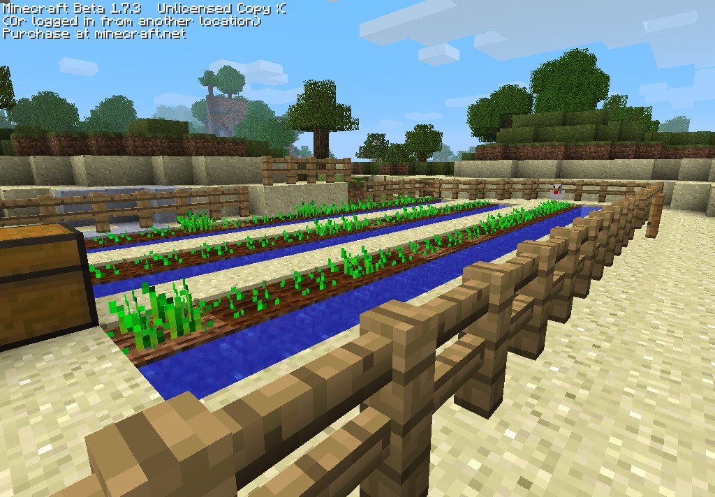 A wheat and bamboo plantation Minecraft Map