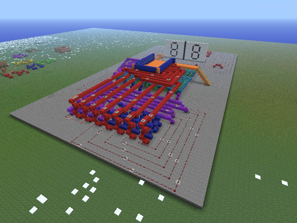 Two Seven Segment Display Calculator Minecraft Map