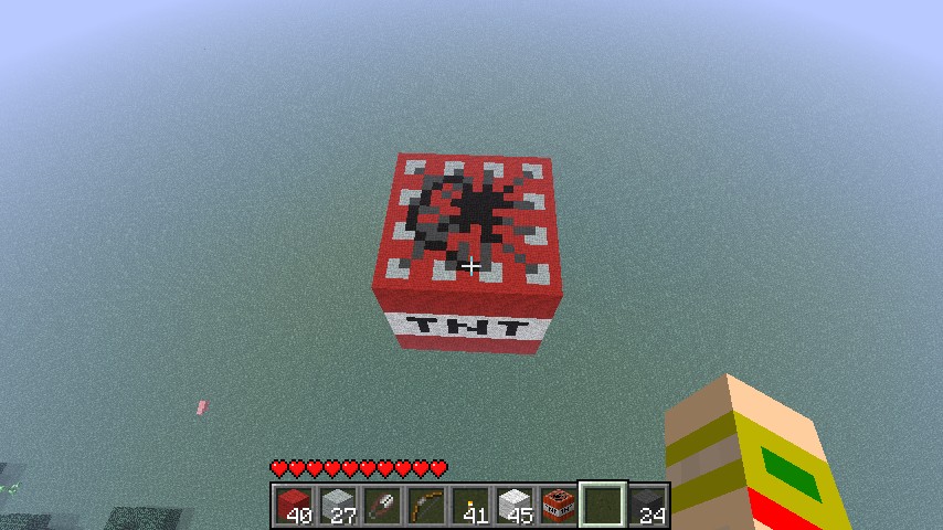 giant tnt block near half built castle Minecraft Map