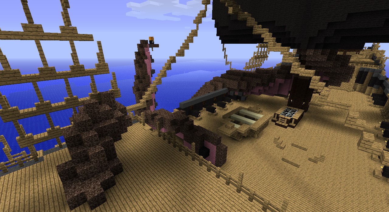 Giant squid attacks ship Minecraft Map