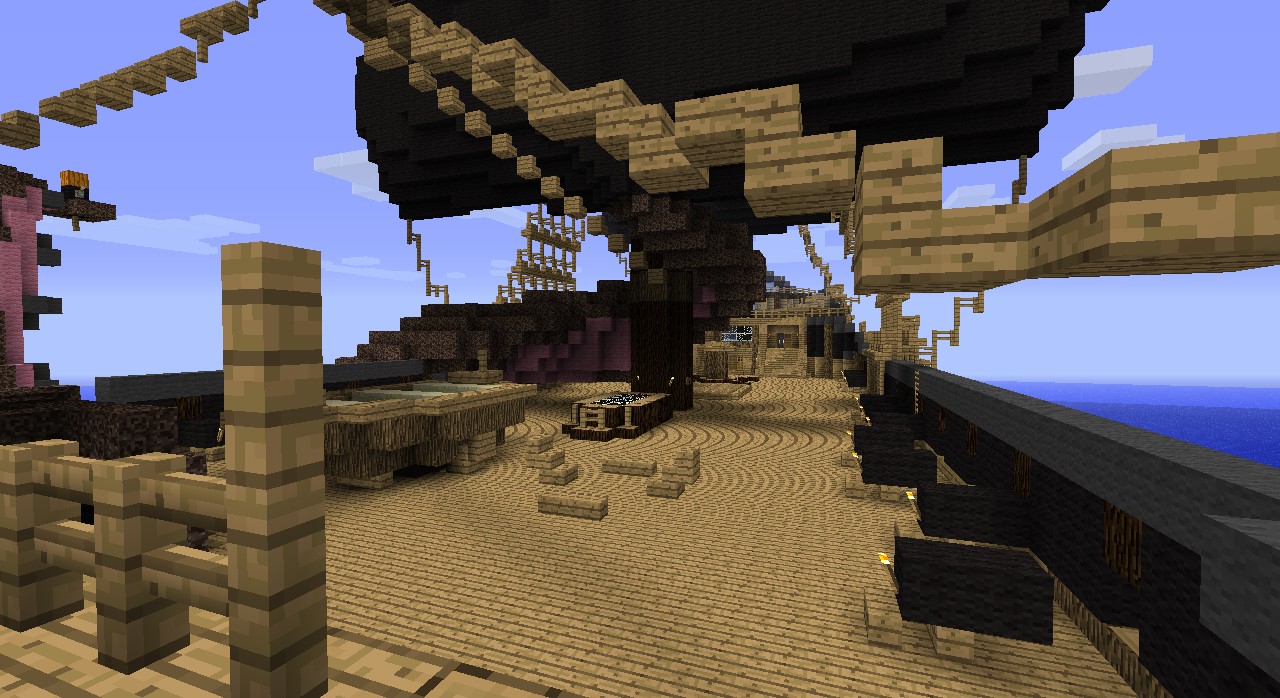 Giant squid attacks ship Minecraft Map