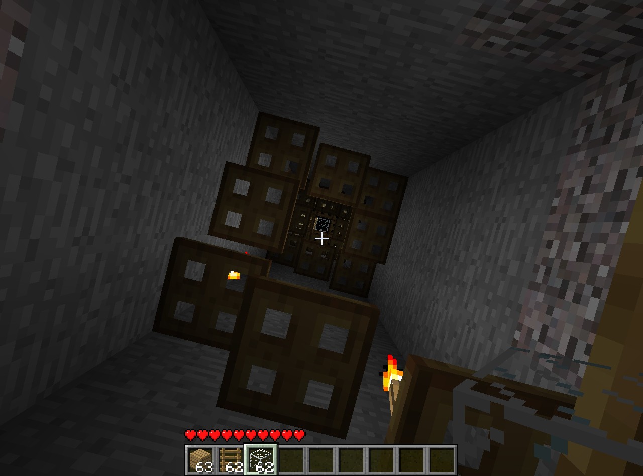 piston opening mine with trap door stairs Minecraft Map