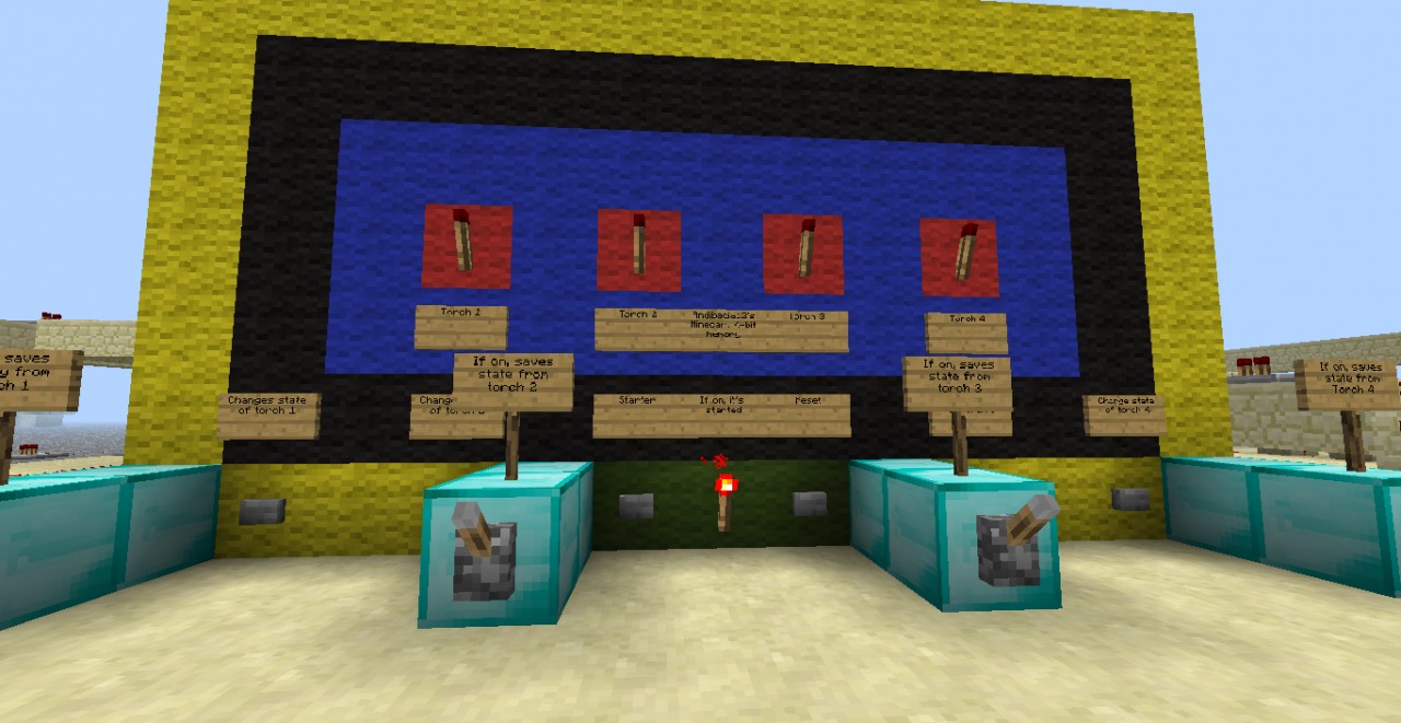 (RDF) Minecart based 4 bit memory Minecraft Map