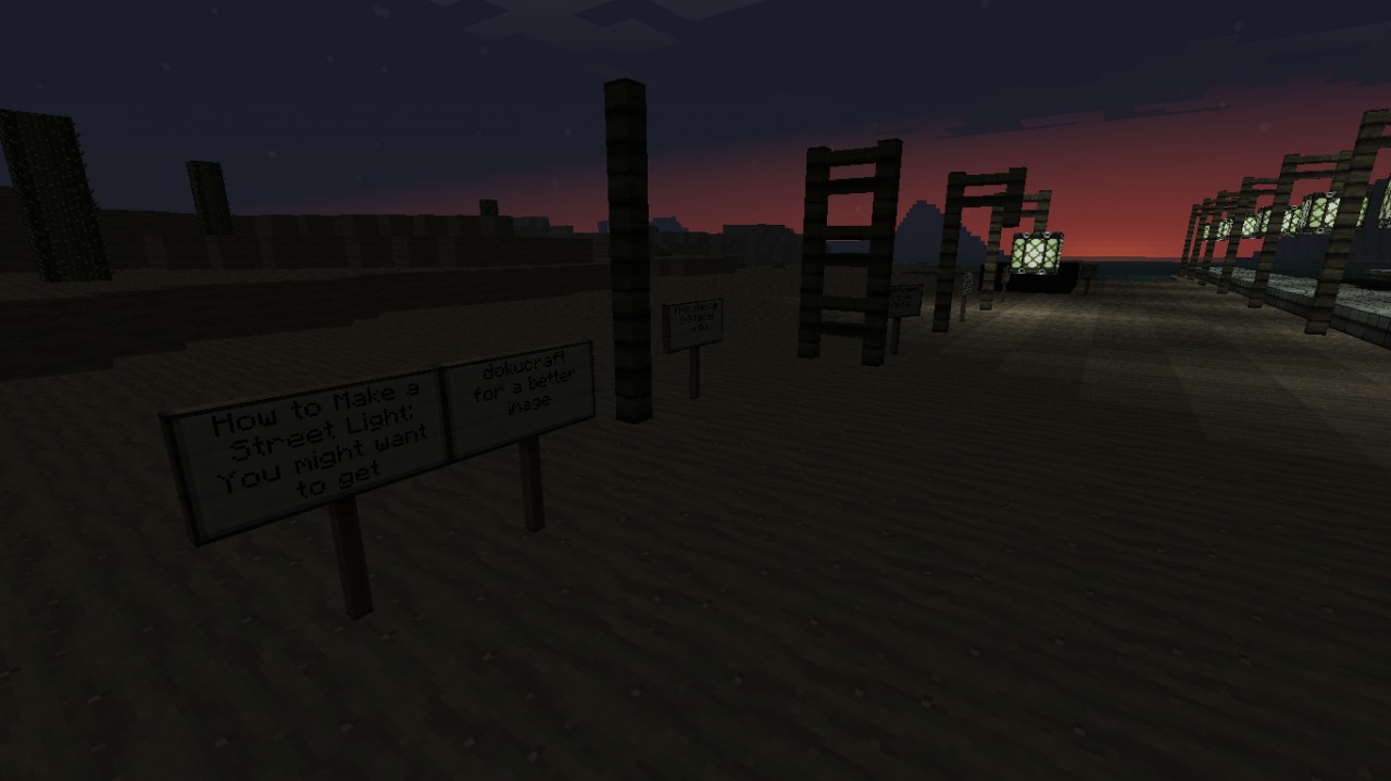 Make a simple street with street lights w\ download Minecraft Map