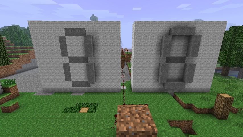 Dual 7 Segment Piston Displays with Decode! Minecraft Map