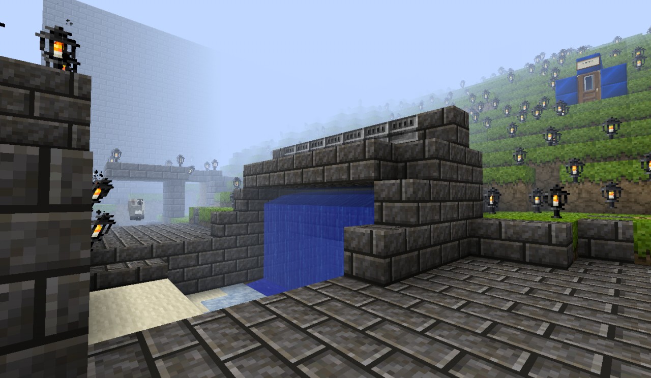 cool Fort with house,mine,pig farm,pistons and more Minecraft Map