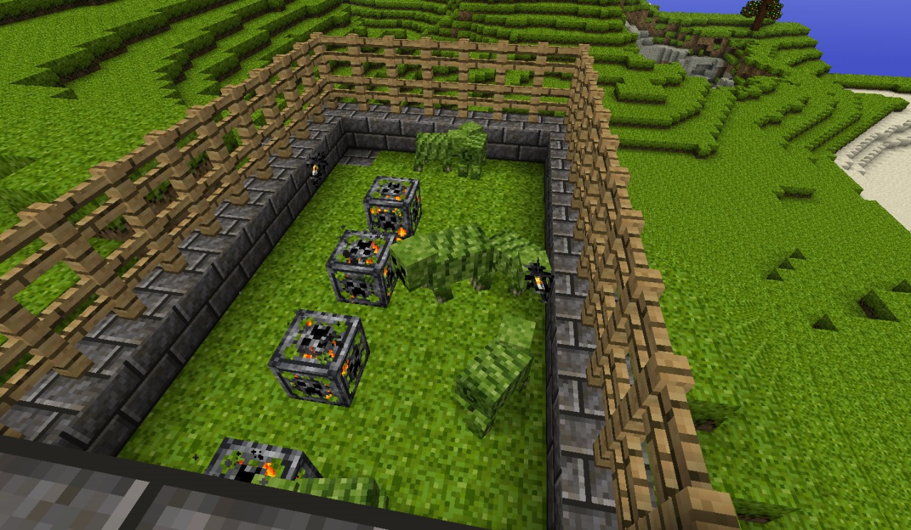 cool Fort with house,mine,pig farm,pistons and more Minecraft Map