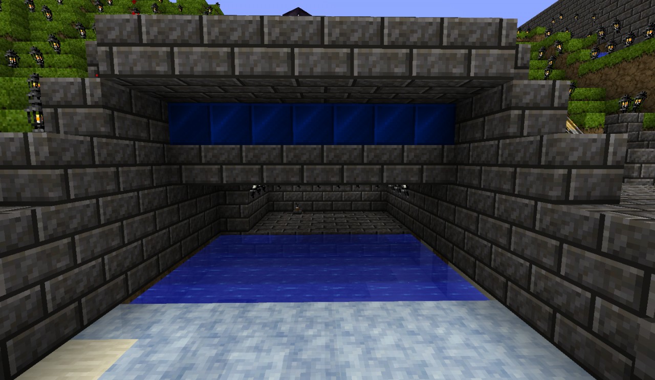 cool Fort with house,mine,pig farm,pistons and more Minecraft Map