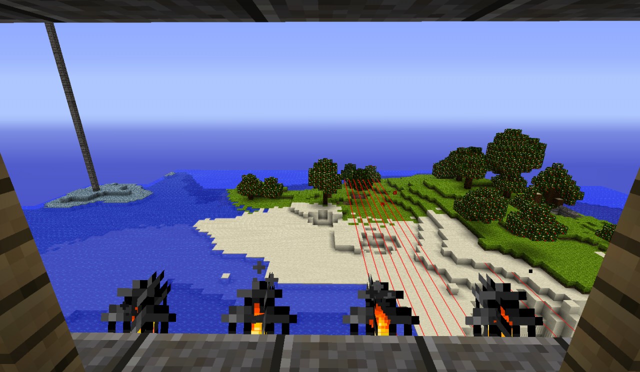 cool Fort with house,mine,pig farm,pistons and more Minecraft Map