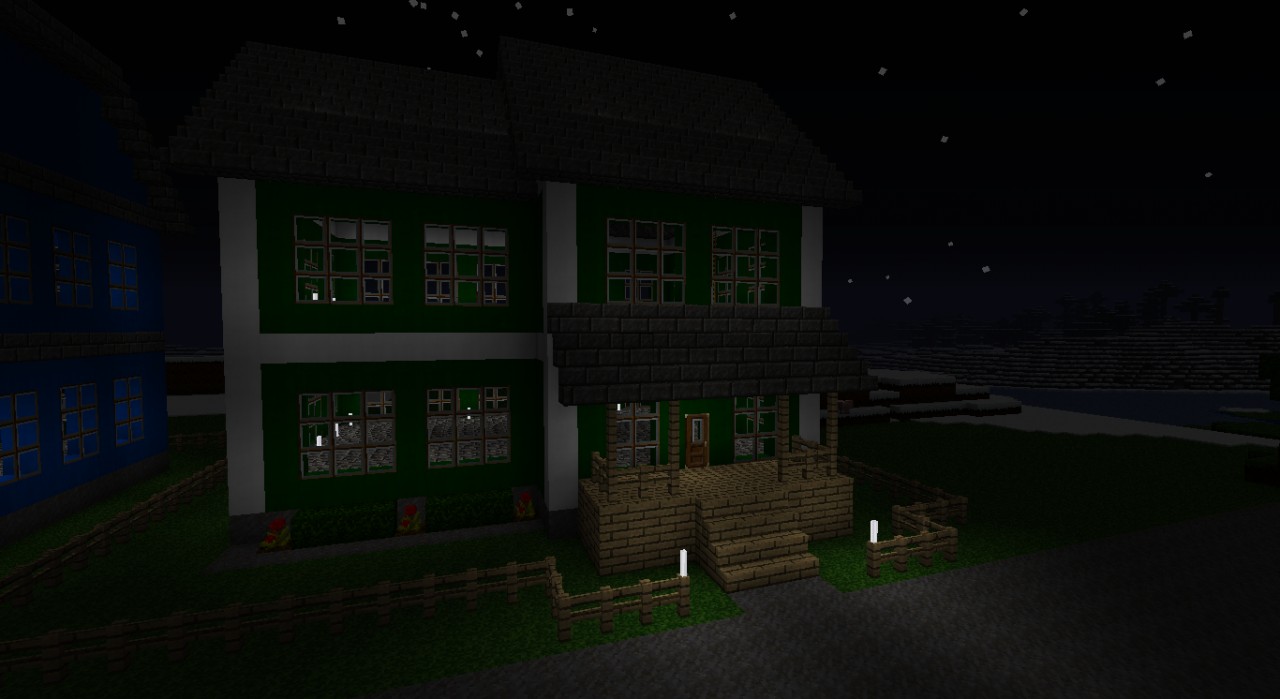 Green modern house Minecraft Map