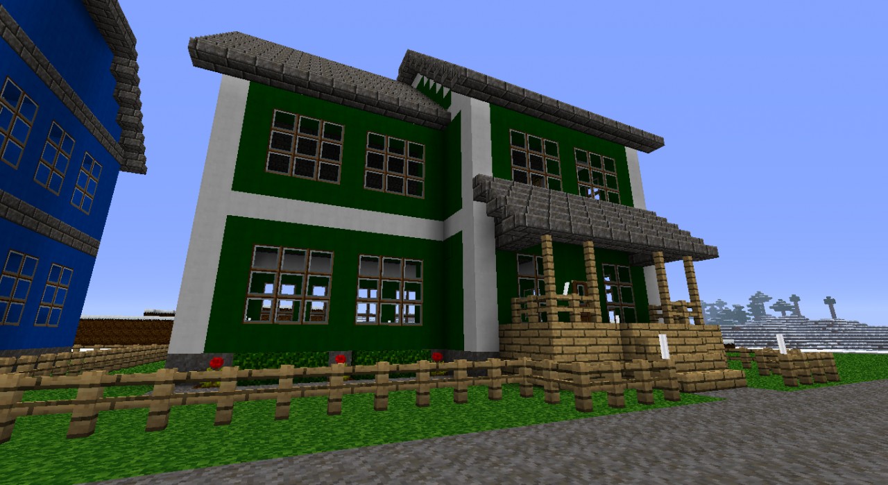 Green modern house Minecraft Project