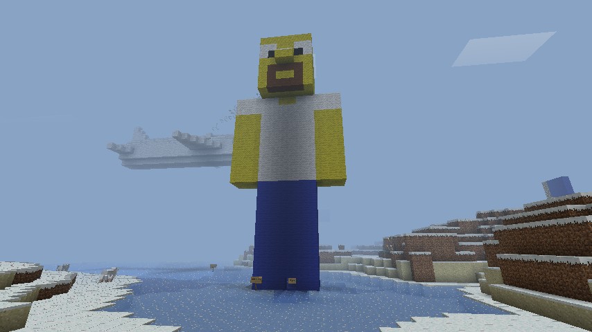 Giant Homer Simpson Minecraft Map