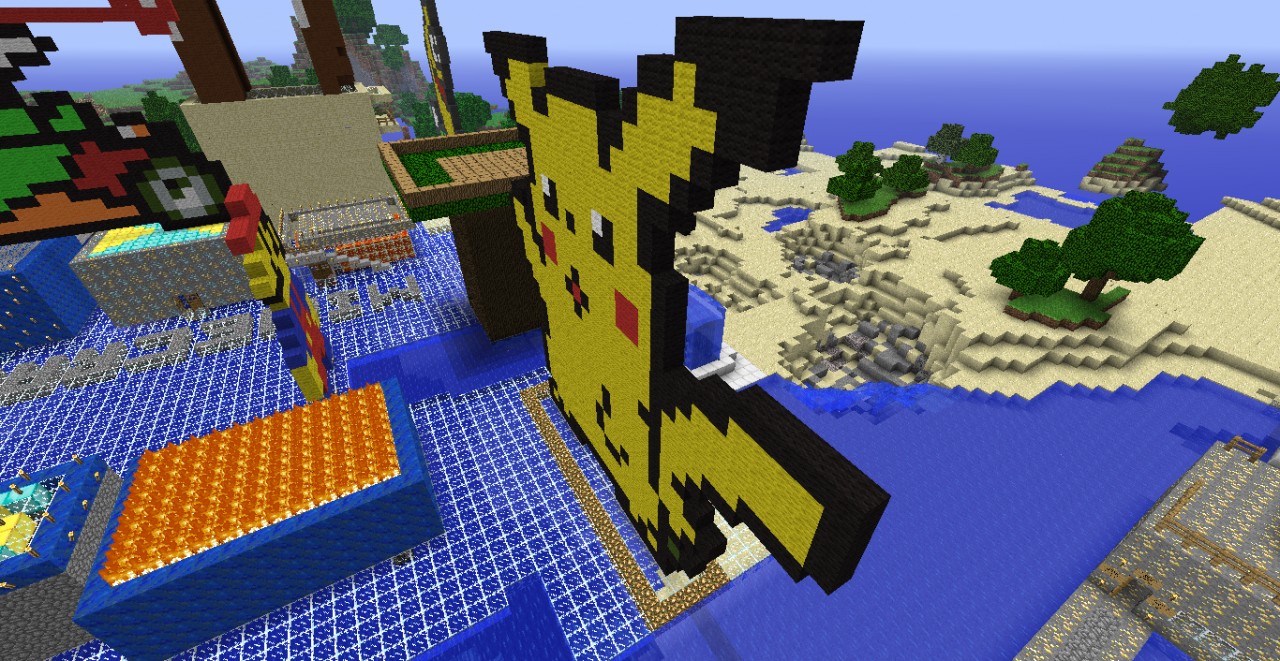 Pikachu Pixel Art Minecraft Map
