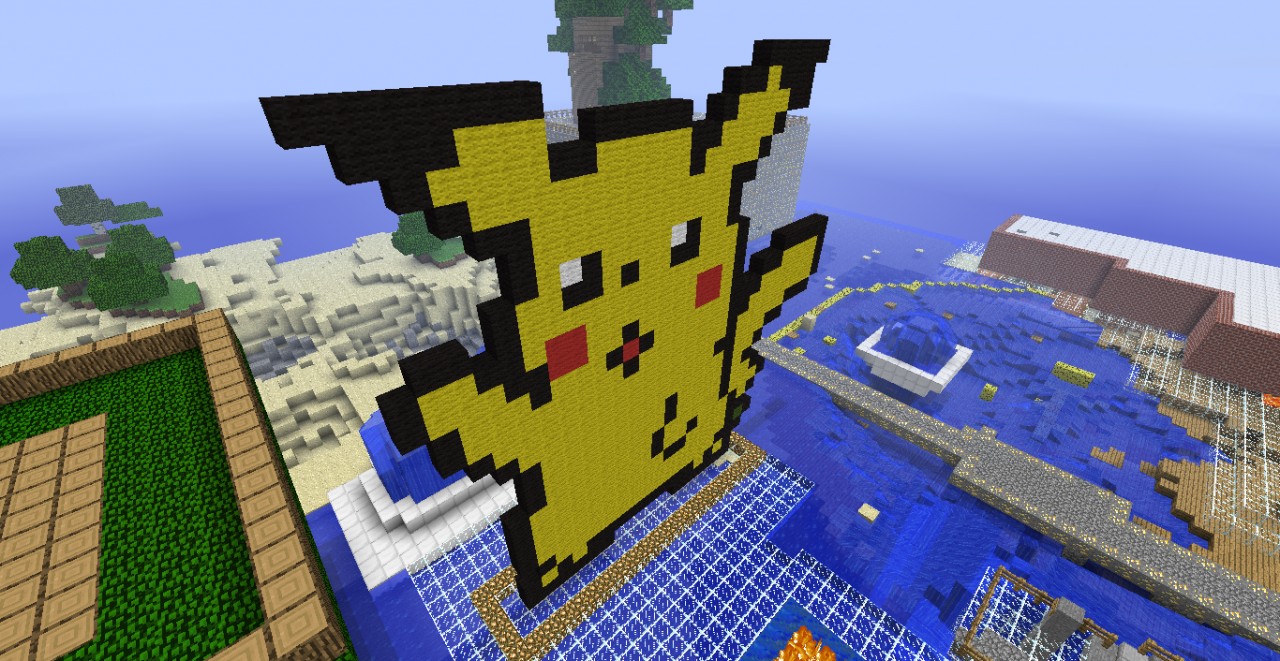 Pikachu Pixel Art Minecraft Map