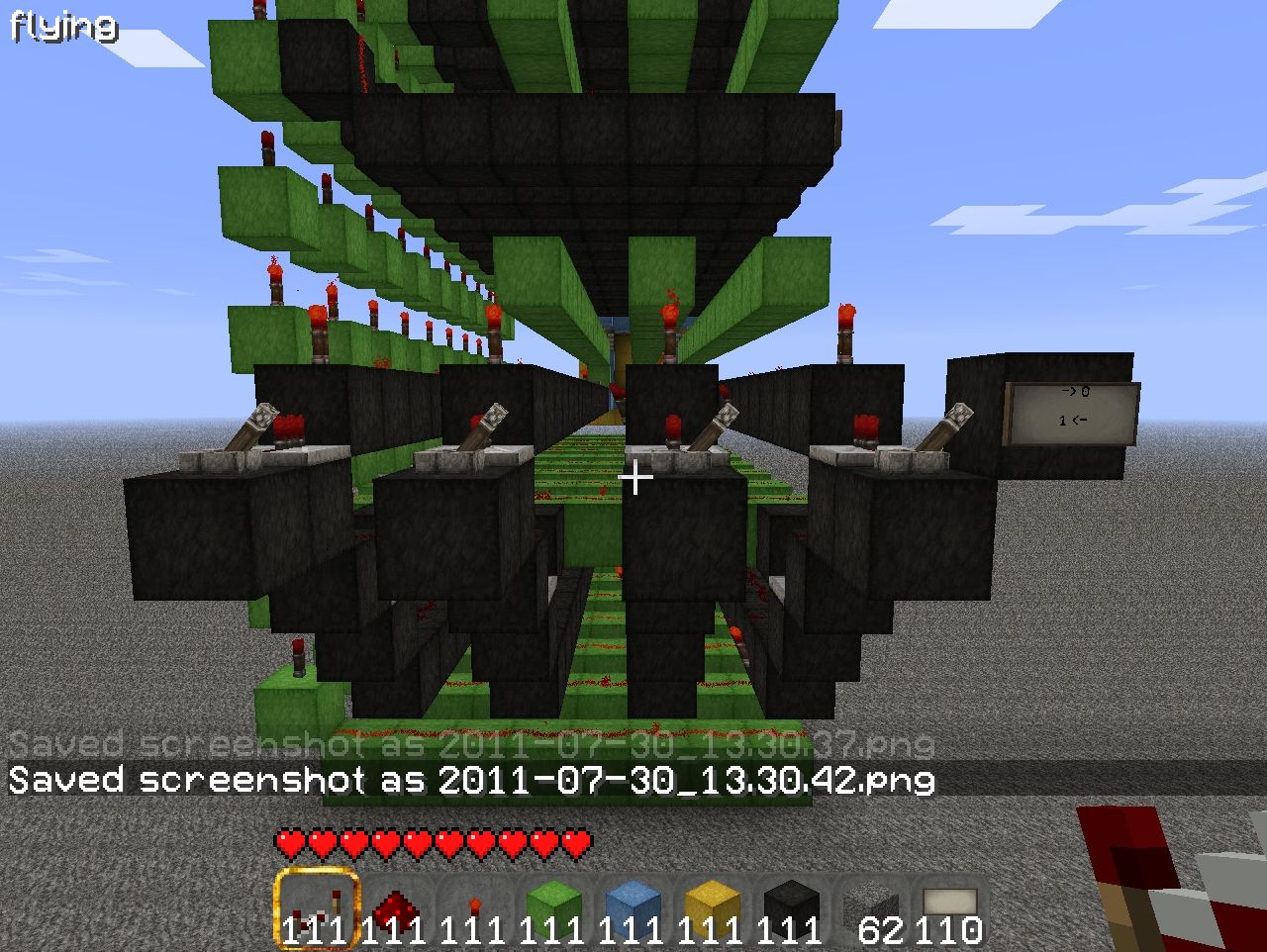 Compact 7 Segment Piston Display and Binary to 7seg Decoder Minecraft Map
