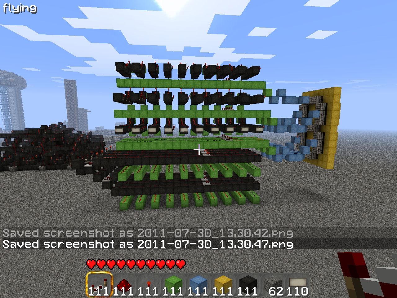 Compact 7 Segment Piston Display and Binary to 7seg Decoder Minecraft Map
