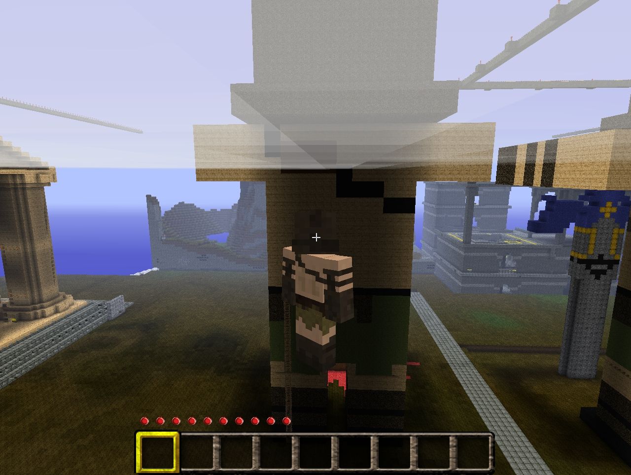 gladiator with sword through herobrines head Minecraft Map
