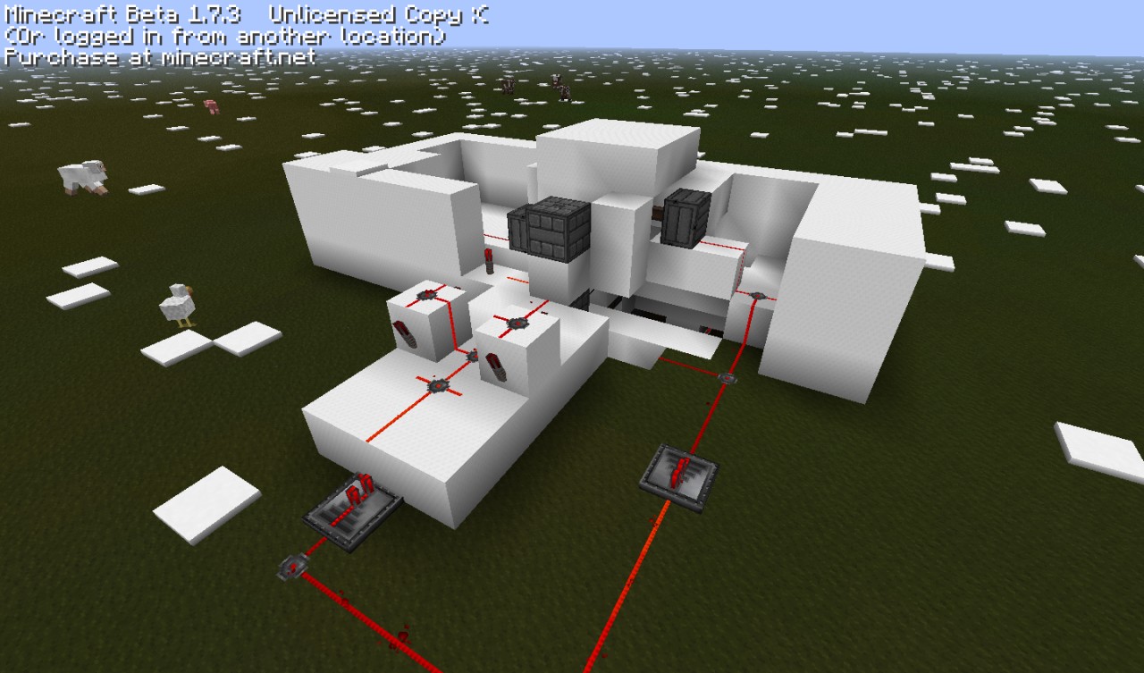 Simple Piston and Dispenser Death trap Minecraft Map