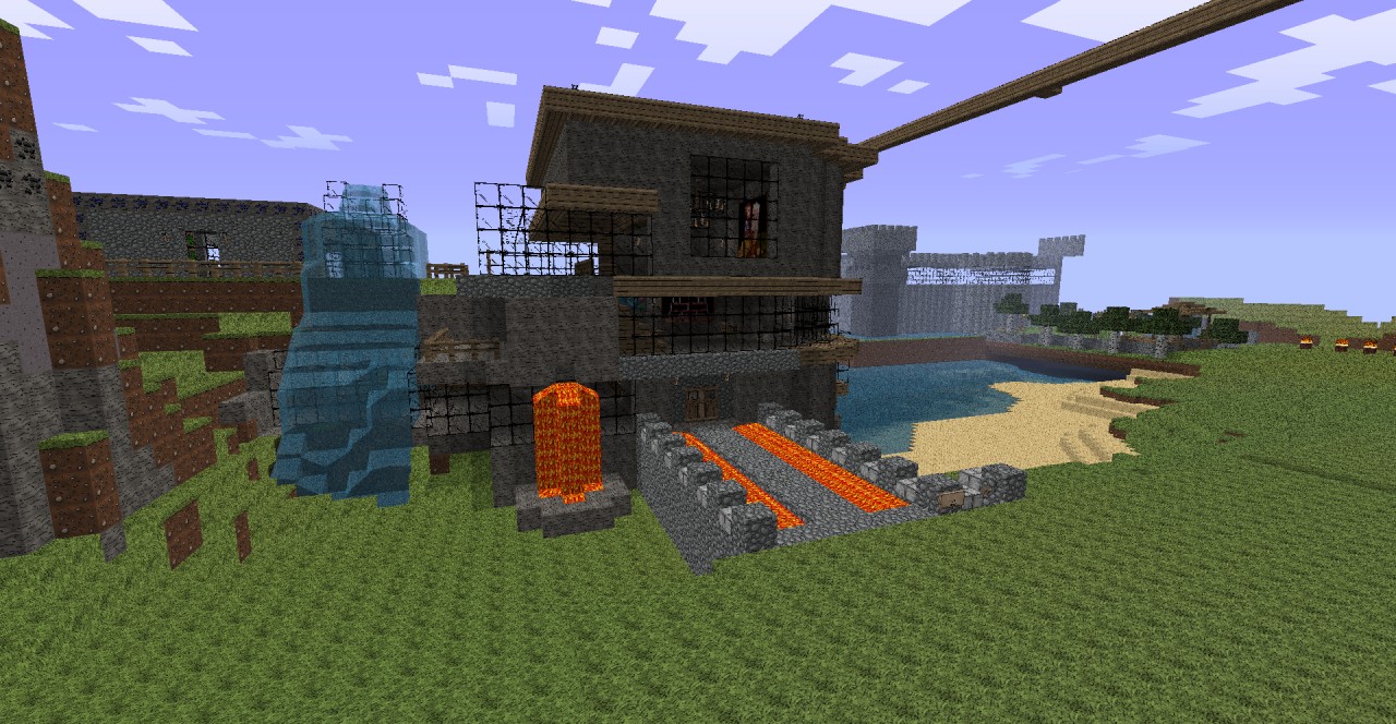 Modern style home w/ lava bridge Minecraft Map