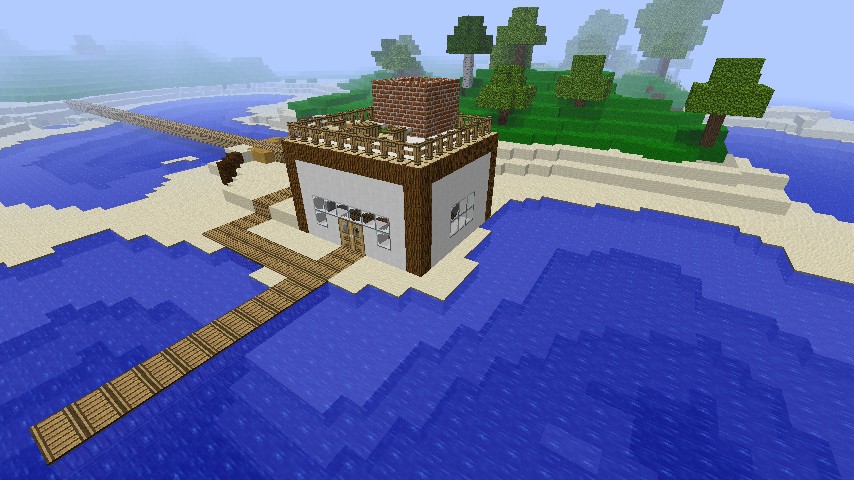 A small little Beach house whit a little ship. Minecraft Map