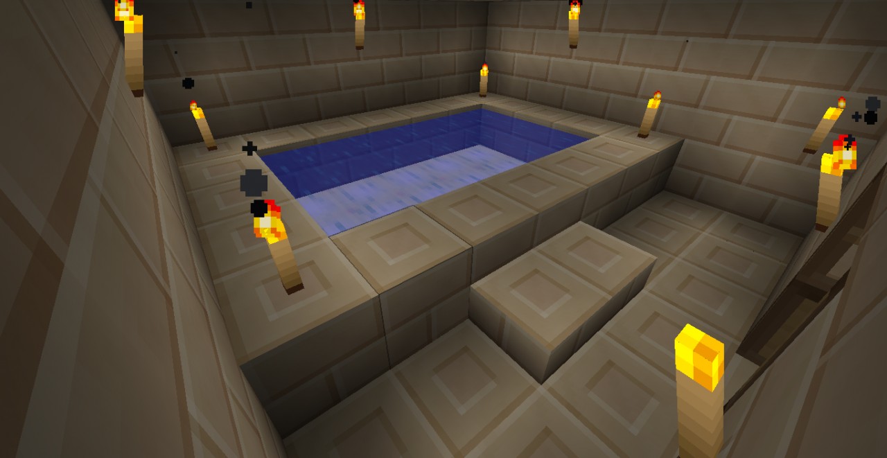 Spa With Pool,Bar & HotTube Inside A Mountain Minecraft Map